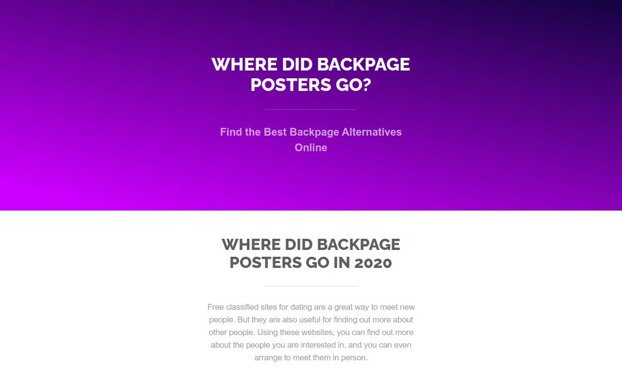 Where did Backpage Posters Go?